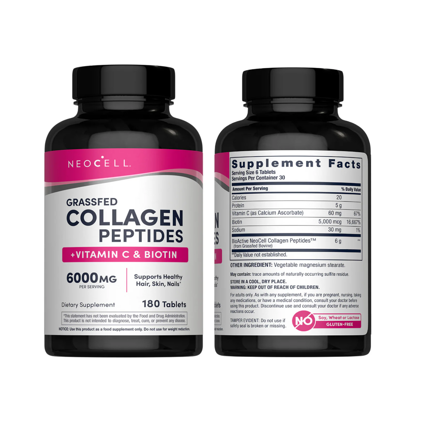 NeoCell Grassfed Collagen + Vitamin C & Biotin, 3,000mg 180/270 tablet ...