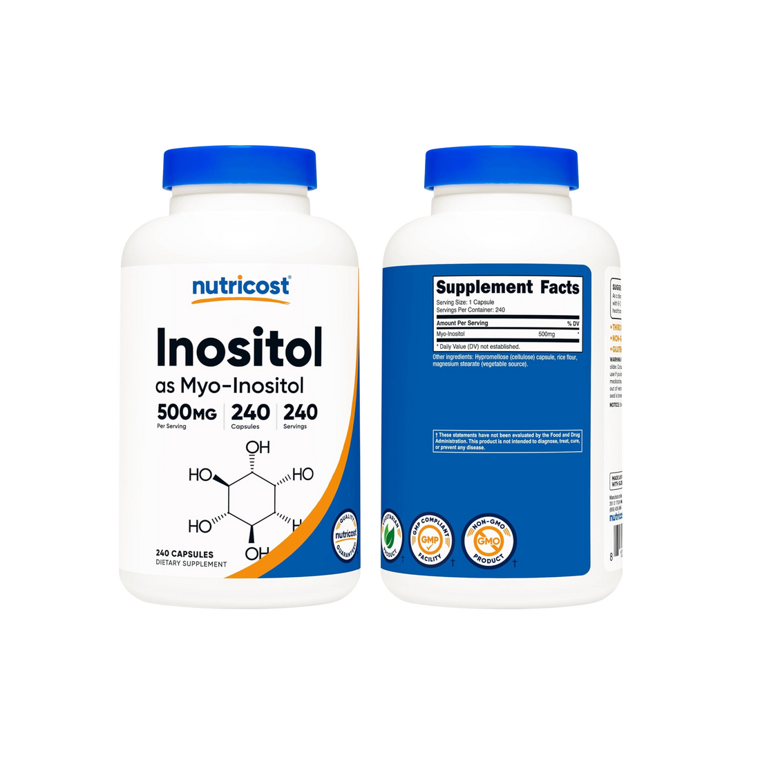 Nutricost Inositol 500mg, 240 capsules – CloverAlley PH